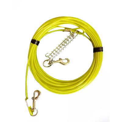 China PVC Coated Heavy Duty Tie Out Cable with 15ft Length for Dogs up to 100 Lbs for sale