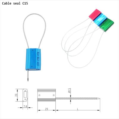 China Galvanized Non Preformed Wire Rope Container Security Seal Lock 1.8x300mm for sale