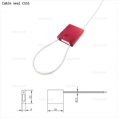 China Galvanized Non Preformed Wire Rope Container Security Seal Lock 1.8x300mm for sale