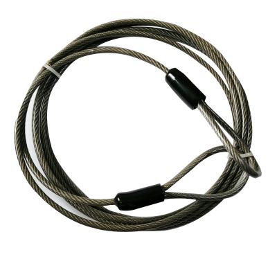 China PVC Coated Galvanized Wire Rope Security Cable Lock with Loop Ends for sale
