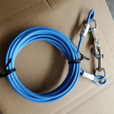 China PVC Coated Weather Resistant 7x7 Construction Dog Tie Out Cable for Outdoor Pet Training for sale