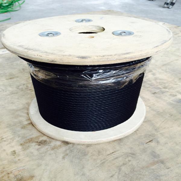 Quality 7x7 Black Galvanized Aircraft Cable 1/8