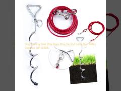 50ft 100ft Dog Training Steel Dog Tie Out Cable And Stake Run Trolley Outdoor