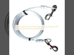 Heavy Duty 30 Foot Tie Out Cable for Large Dogs with 100 Pounds Capacity and Easy Installation