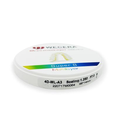 China 700 Mpa - bloco 1200 dental da pro zircônia do Mpa 3D A2 Translucency de 43% - de 57% à venda