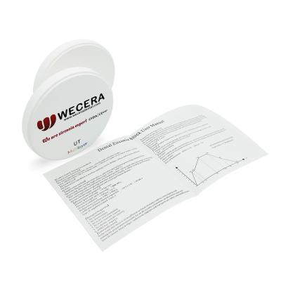 Cina Spazio in bianco dentario traslucido UT ceramico B2 a più strati D98*22mm di biossido di zirconio di 49% in vendita