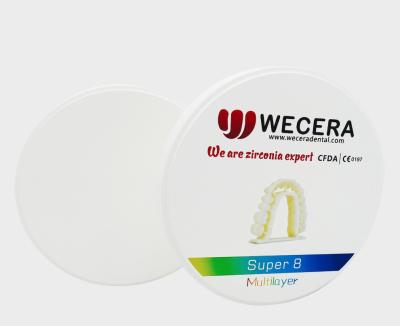 China Low Radioactivity Multilayer Zirconia Block A2 1050 Mpa Yttrium Stabilized Zirconia for sale