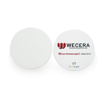 China A2 600 Mpa Multilayer Tandcad van de Zirconiumdioxydeschijf CAM blokkeert ultra Doorzichtige 49% Te koop