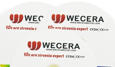 Cina 8 strati del pro di biossido di zirconio 3D del blocchetto B1 B2 B3 Mpa a più strati 1200 di colore D98*18mm in vendita