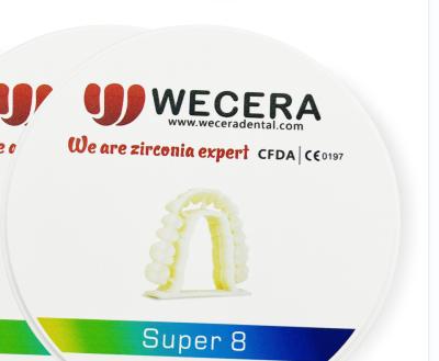 Cina Blocchetto dentario 1200 di biossido di zirconio materiale di forza del Mpa con 16 tonalità che colorano i liquidi in vendita