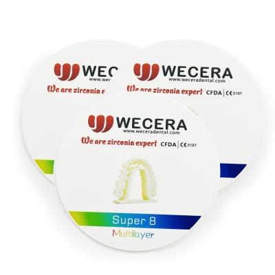China 16 Vita Colors 3 Bleach Colors Meerlaagse keramische schijf voor tandheelkundig laboratorium Te koop