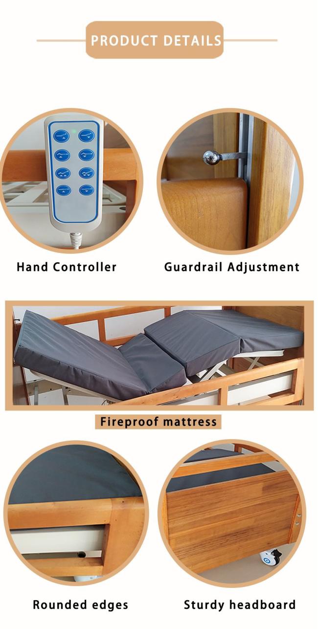 High-Quality Electrically Operated Wooden Bed with Rising Function