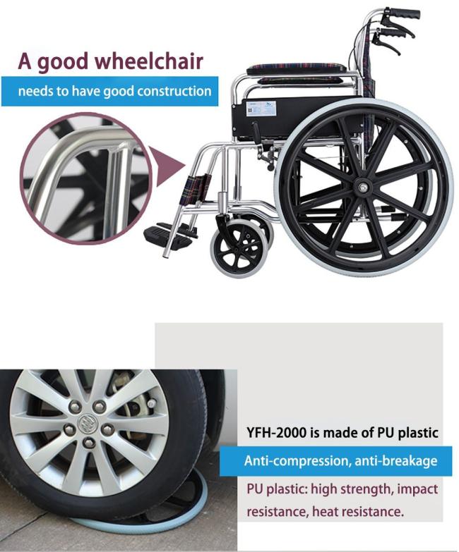 High Quality Multifunctional Manual Folding Steel Wheelchair
