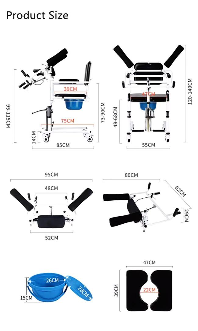 Elderly Care Products, Health Transfer Chairs, Hydraulic Lifting and Displacement Nursing Wheelchairs