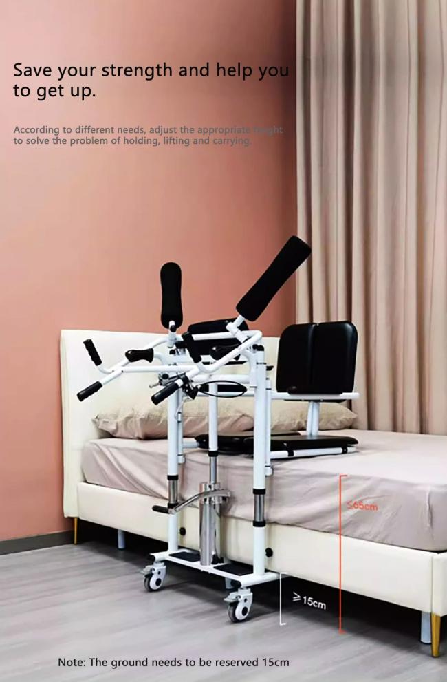 Hydraulic Patient Transport Lift Chair for Bedridden Elderly Paralyzed Auxiliary Equipment for Toilet Transfer Lift Chair