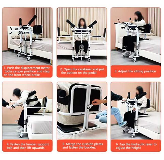 Hydraulic Patient Transport Lift Chair for Bedridden Elderly Paralyzed Auxiliary Equipment for Toilet Transfer Lift Chair