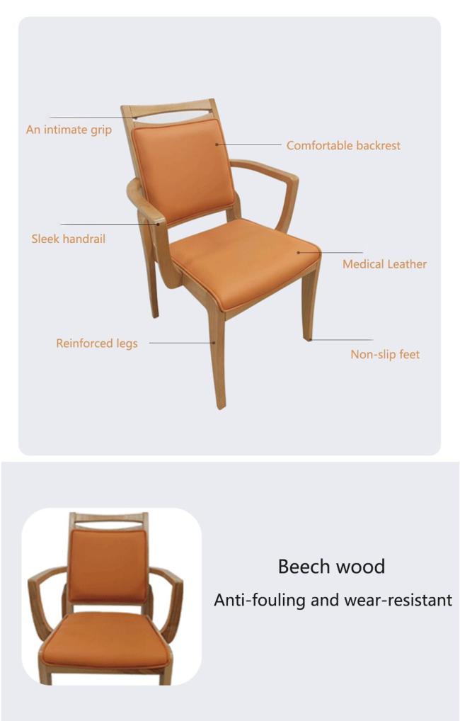 Simple Modern Solid Wood Dining Chair Home Leisure Armchairs for Events Soft Bag Cushioned Hotel Reception