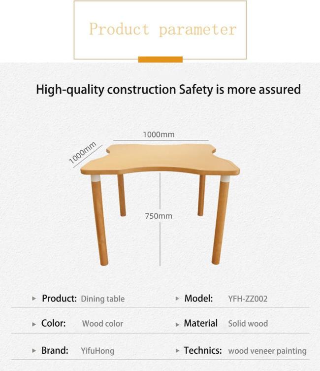 Modern Design Solid Wood Medical Furniture Nursing Home Table for Home Rehabilitation Dining Panel Style