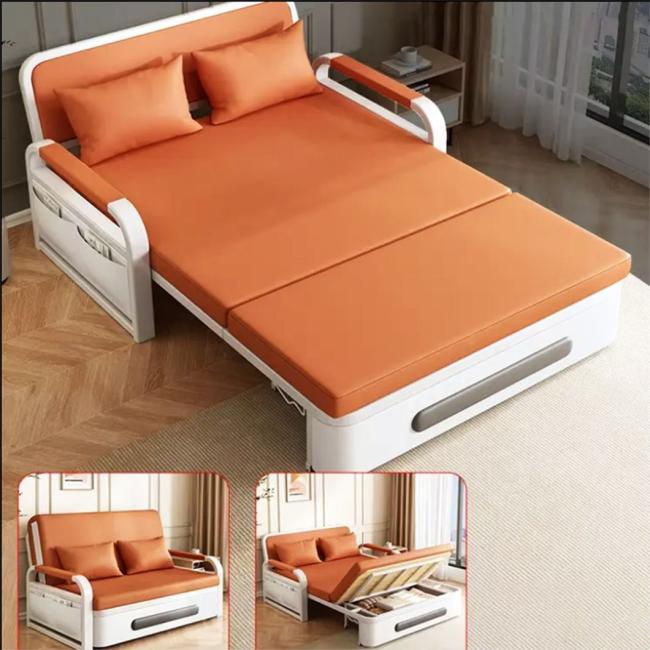 New Design Grey Modern Style Furniture Murphy Bed with Sofa Folding Sofa Bed 2 Seater Fabric Sponge Living Room Sofa Beds