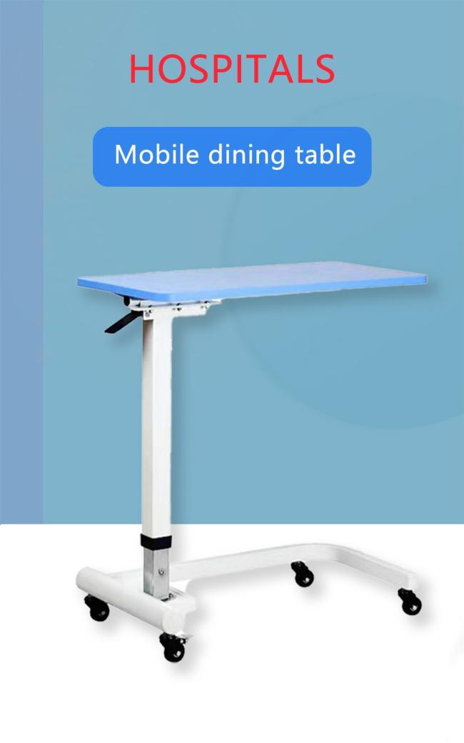 Removable Patient Dining Table Medical Height Adjustable Lift Board Hospital Nursing Bedside Table