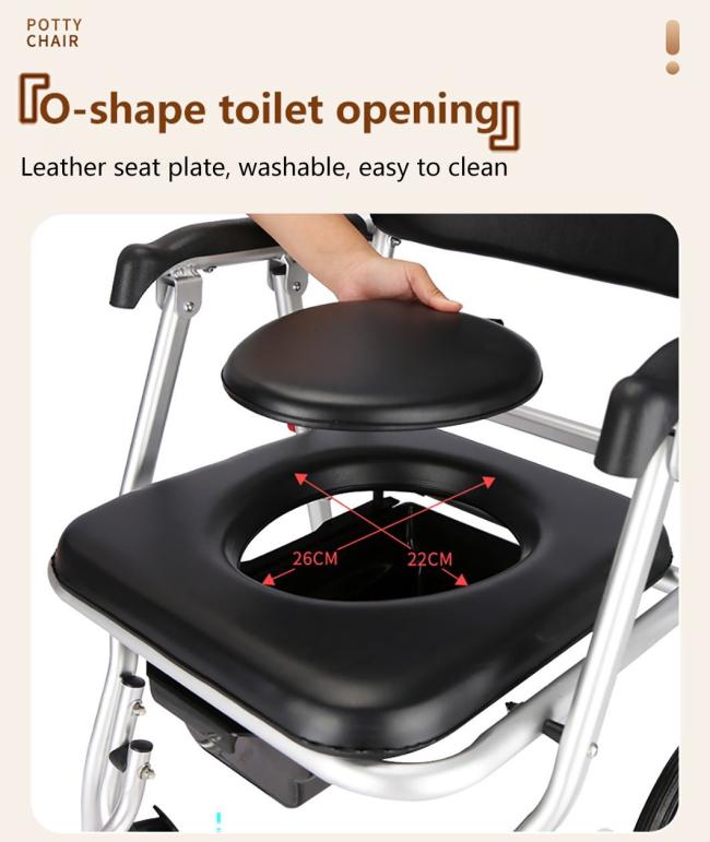 Folding Commode Shower Chair with Bedpan/Home Careor Health Care Toilet Commode Chair/Wheelchair