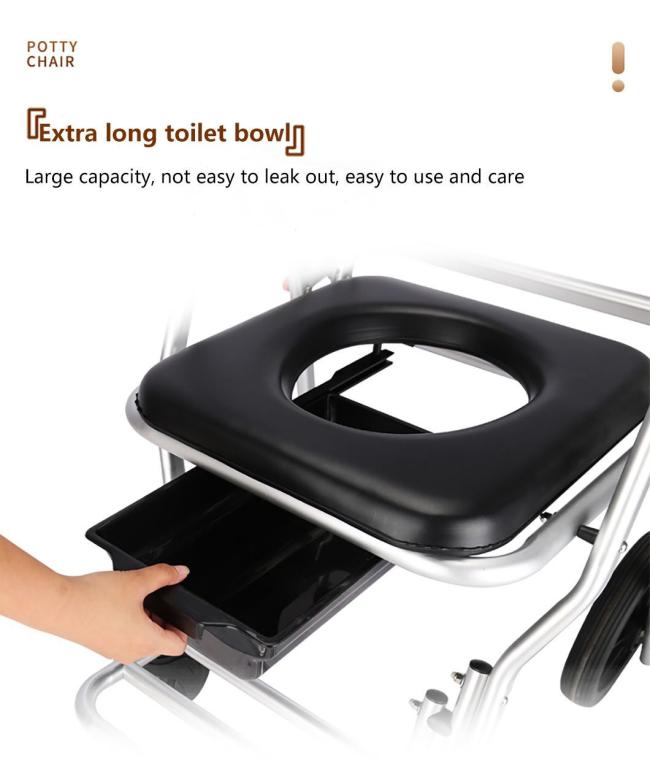 Folding Commode Shower Chair with Bedpan/Home Careor Health Care Toilet Commode Chair/Wheelchair