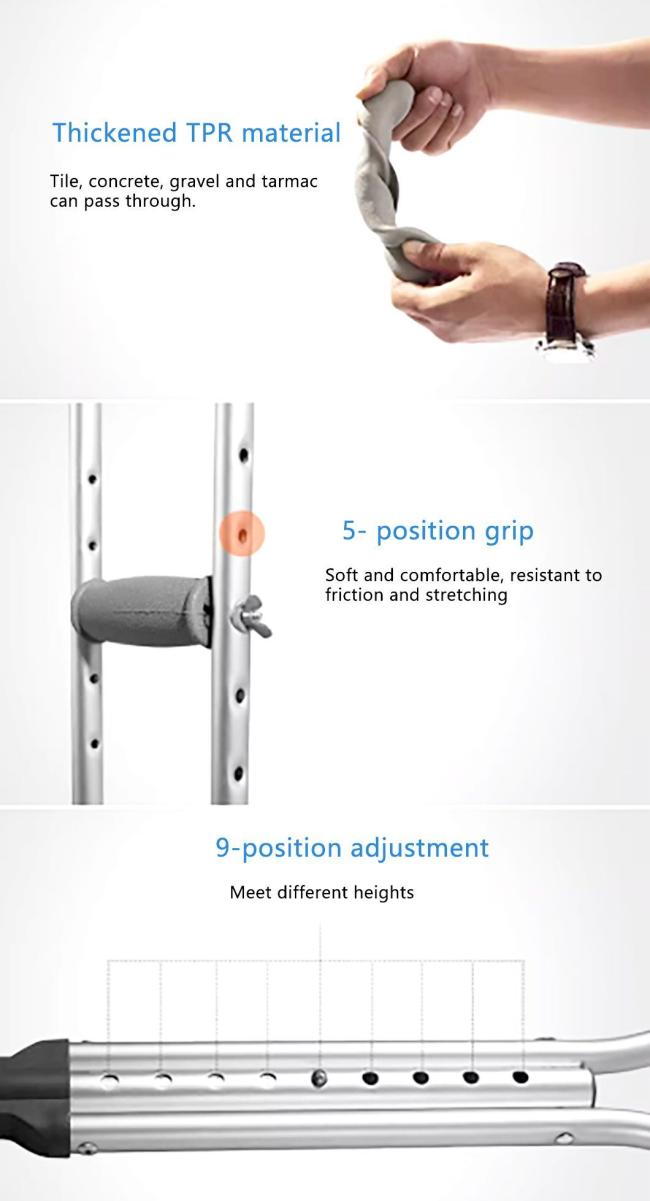 Most Sold Products Aluminum Alloy Disabled Walking Crutches for Old