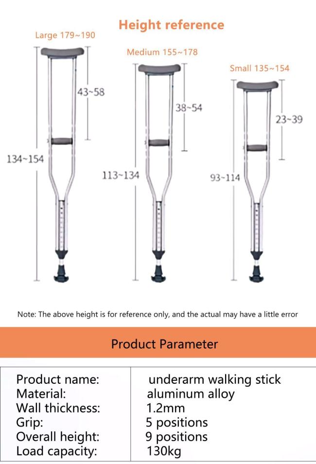 Most Sold Products Aluminum Alloy Disabled Walking Crutches for Old