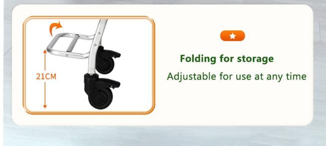 Toilet Safety Chair for Elderly and Disabled Aluminium Mobile Bathroom Chair with Wheels