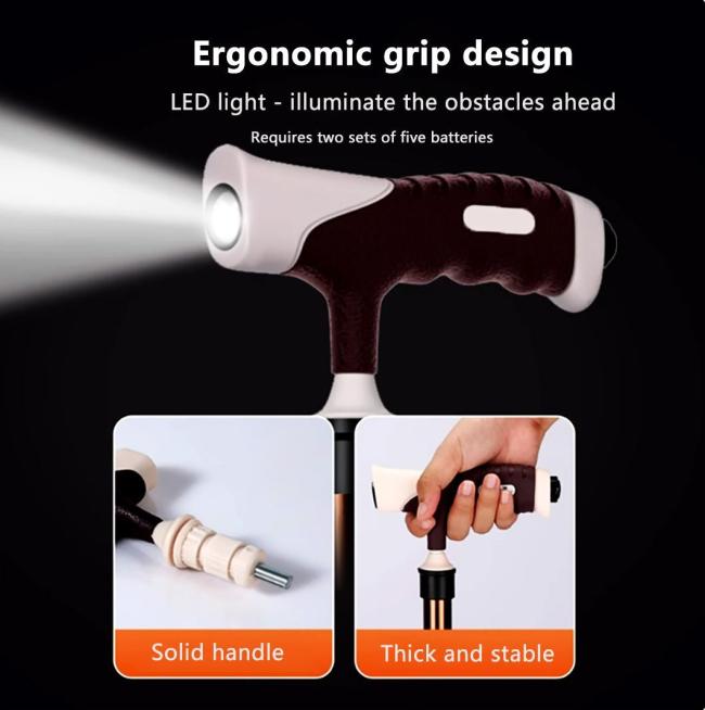High Quality Aluminum Walking Cane Stick with Plastic Handle for Seniors