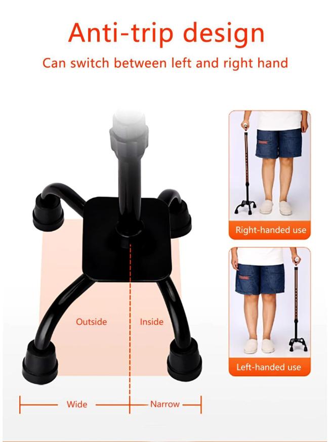 High Quality Aluminum Walking Cane Stick with Plastic Handle for Seniors