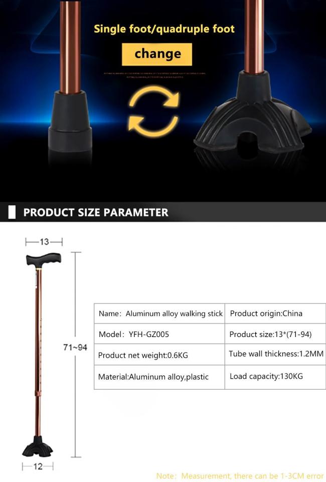 Easy to Fold Aluminum Foldable Walking Cane Stick with Anti-Slip Foot Pad