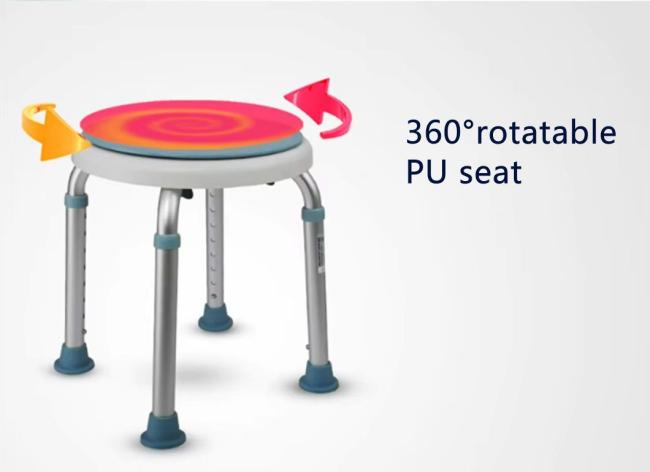 The Surface of The Chair Can Rotate 360 Degrees Circular Plate Swivel Bath Chair with Adjustable Height