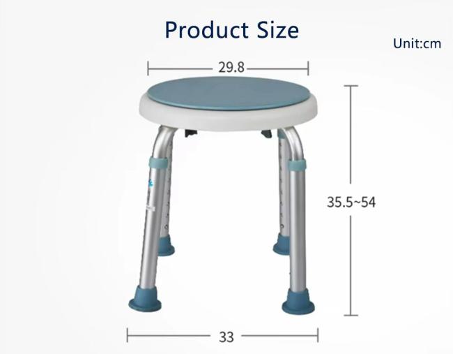The Surface of The Chair Can Rotate 360 Degrees Circular Plate Swivel Bath Chair with Adjustable Height