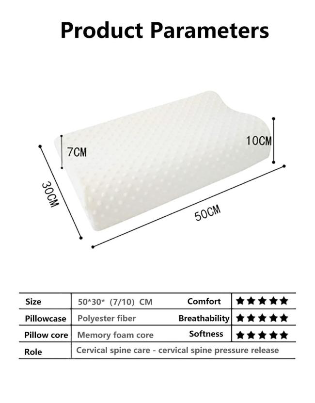 Comfortable Cervical Neck Bed Sleeping Breathable Contour Pillow Cooling Orthopedic Wave Memory Foam Pillow