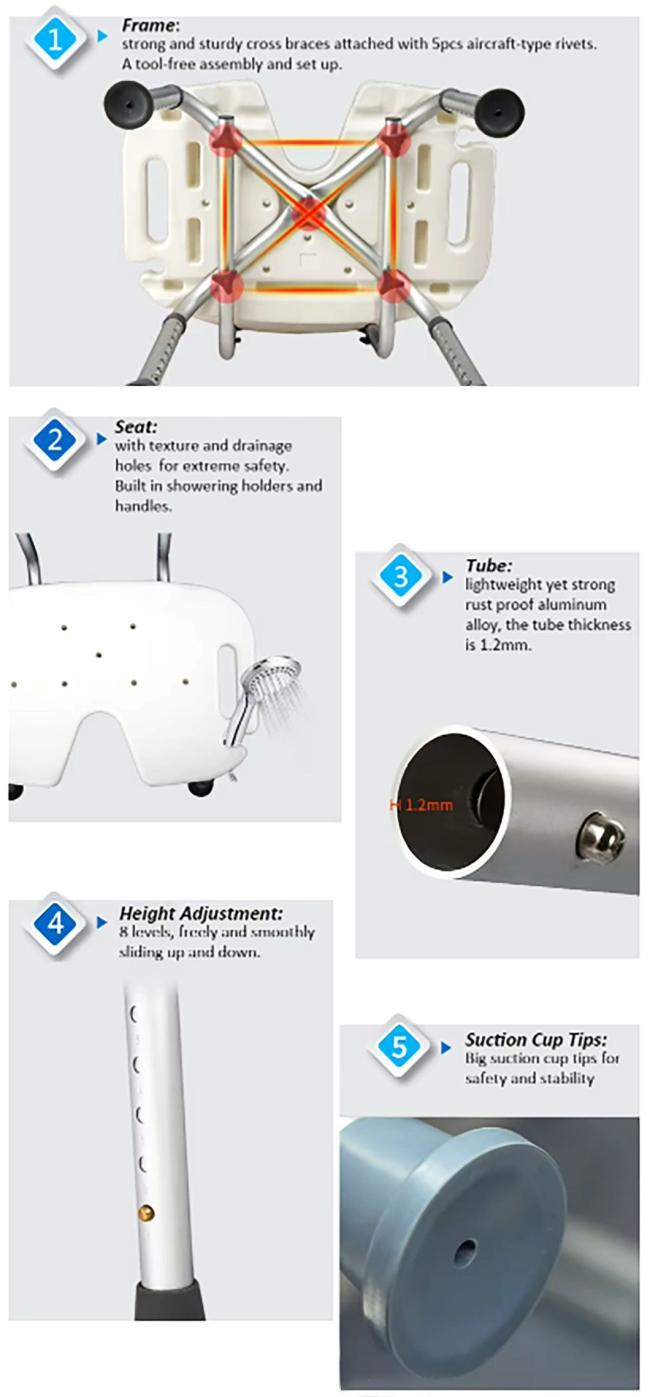 Factory Direct Sale Bathroom Bath Handicap Disability Shower Chair for Bathing in The Shower