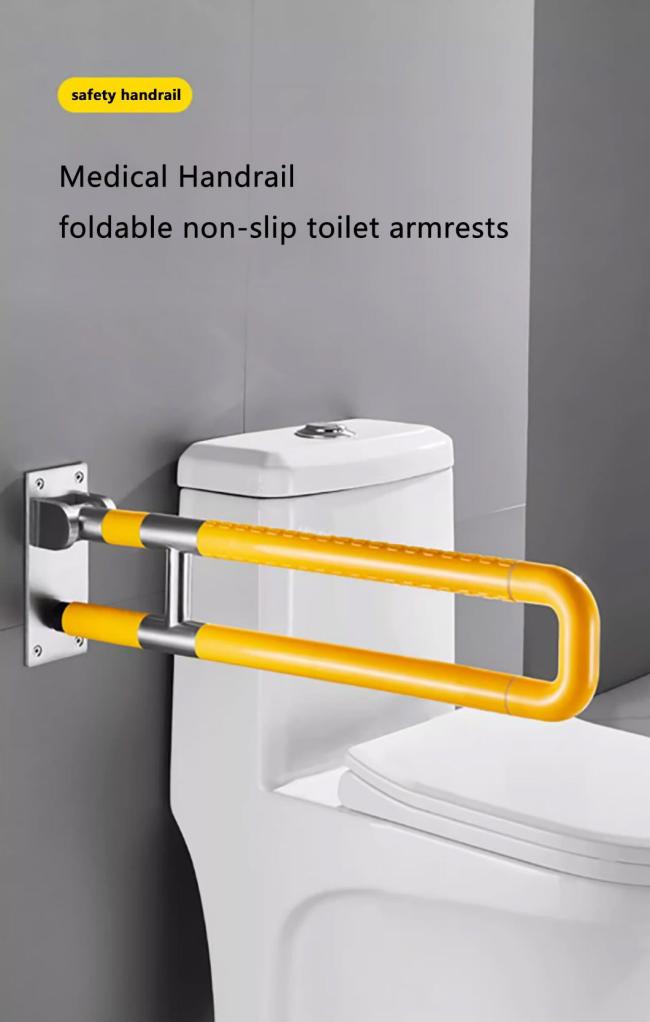 ABS Nylon Folding Handicap Grab Bar Handrail Safety Rail in Toilet Bathroom