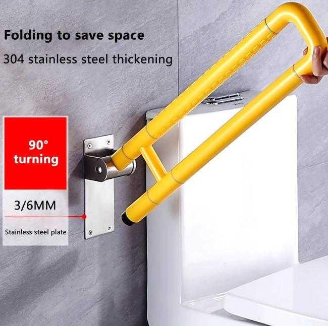 ABS Nylon Folding Handicap Grab Bar Handrail Safety Rail in Toilet Bathroom