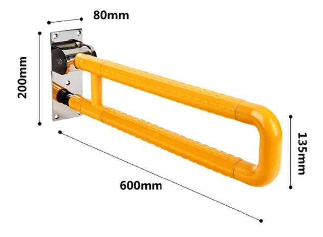 ABS Nylon Folding Handicap Grab Bar Handrail Safety Rail in Toilet Bathroom