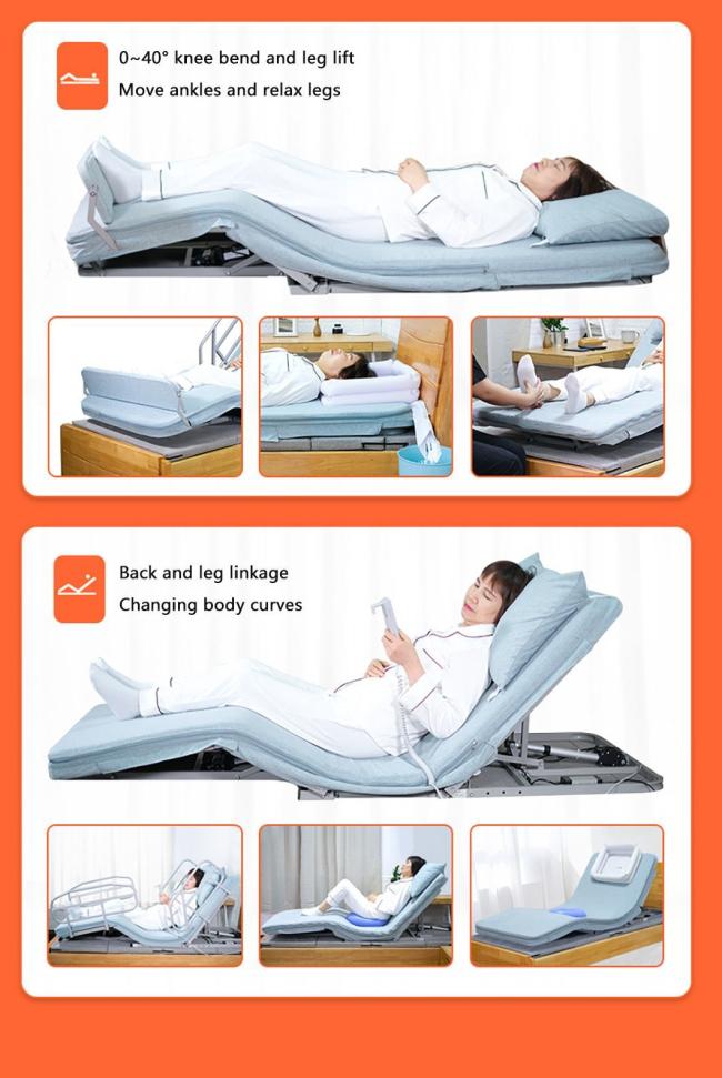 High Quality Multi-Functional Nursing Bed Electric Adjustable Backrest Homecare Electric Mattress
