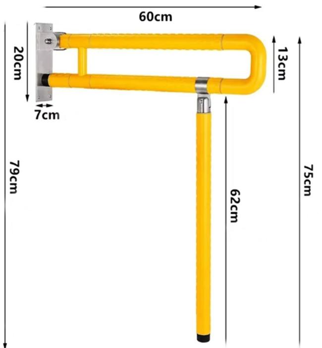 Bathroom Accessories Folding Disabled Stainless Steel Safety Armrest Handles Toilet Grab Bar for Elder