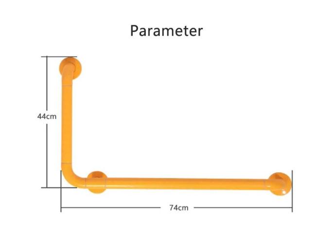 Bathroom Handrail Barrier-Free Toilet Yellow White L-Shaped Wall Handrail Nylon Grab Bar