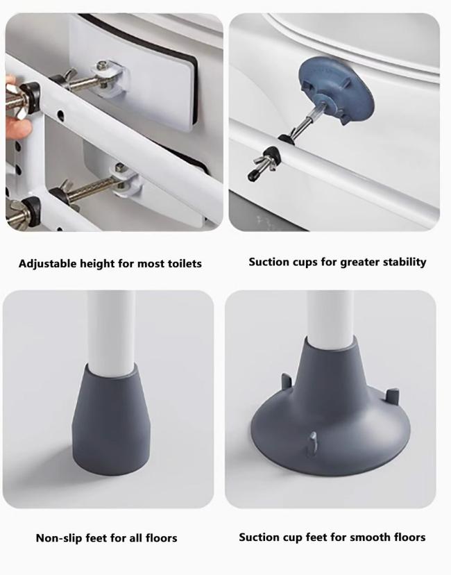 Hot Sale Medical Bathroom Safety Assist Stand Alone Toilet Rail for Elderly People