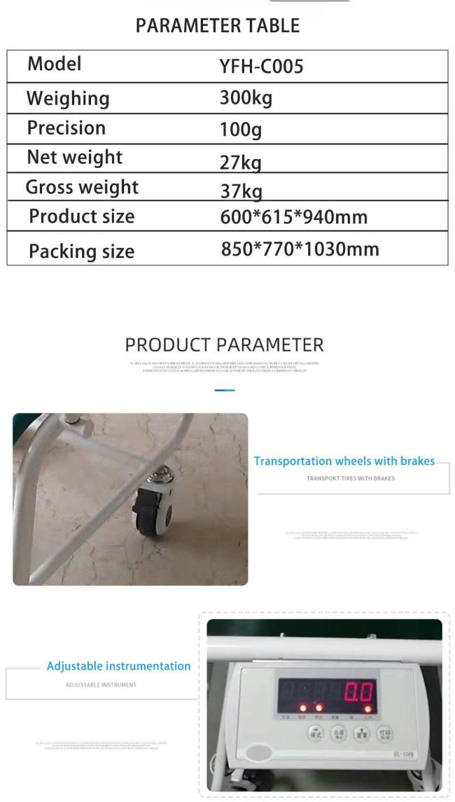 New Design Dialysis Wheelchair Scale Hospital Weighing Scales Green Electronic Wheelchair Scale with Wheel