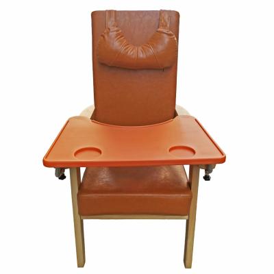 Chine 1 siège Chaises de maison de retraite en bois en cuir rembourrée Chaise de soins personnalisée à vendre
