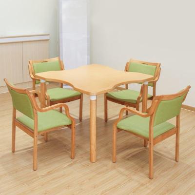 China Modern Design Solid Wood Wooden Table Set for Home Rehabilitation Brown Dining Panel Style for sale
