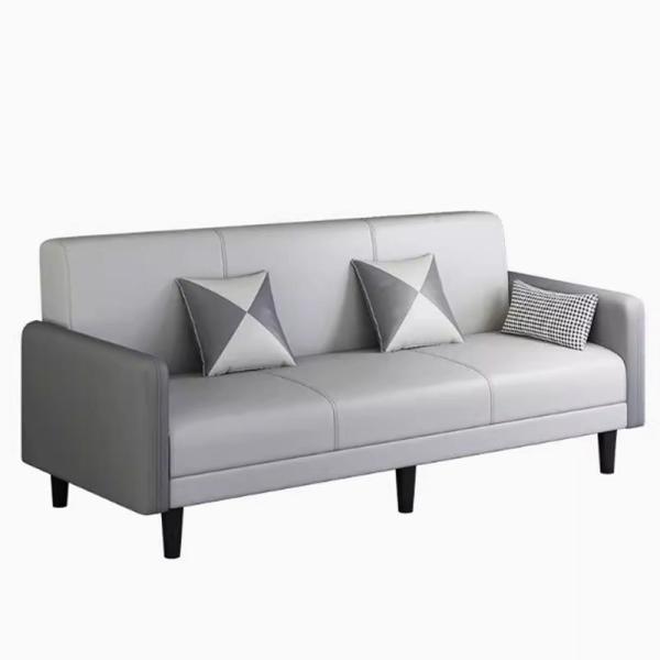 Quality Synthetic Leather Modern Office Furniture Couch Medium Back With Armrest for sale
