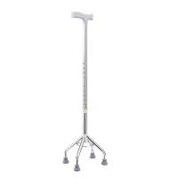 China Stable Quad Base Brown Aluminum Walking Cane  High Stability for sale