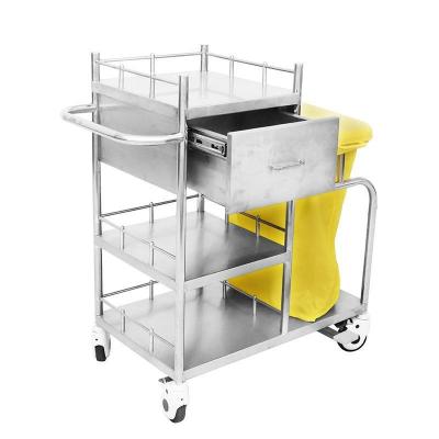 China First Aid Hospital Stainless Steel Trolley Multi Functional Metal Medical Trolley for sale
