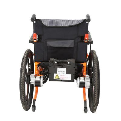 China Hoge rug Comfort Elektrische rolstoel loodzuurbatterij 4 wielen scooter draagbare opvouwbare elektrische rolstoel for sale